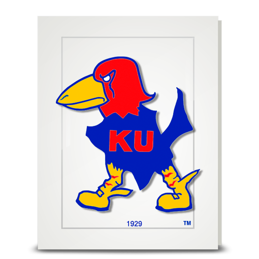 KU Jayhawk 1929 - folded card - Cottage Blooms Cards